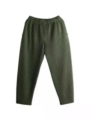 Issey Miyake Plissé-effect Straight-leg Trousers - Green