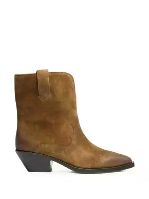 Ash Donovan Western-style Leather Ankle Boots - Brown