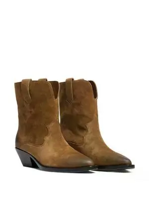 Ash Donovan Western-style Leather Ankle Boots - Brown