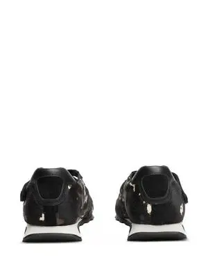 Ash Kore Bis Cow-print Touch-strap Slip-on Sneakers - Black