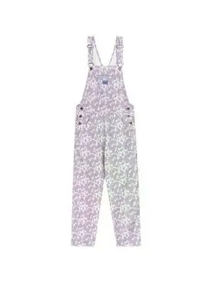 FAVORITE PEOPLE Mainstreet Cow-pattern Corduroy Overalls - Purple