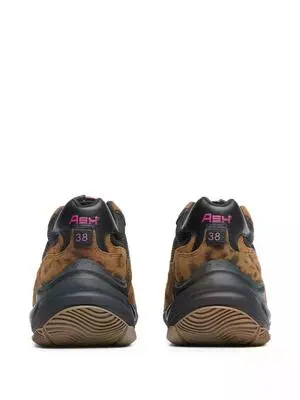 Ash Vik Leopard-print Panelled Low-top Sneakers - Brown