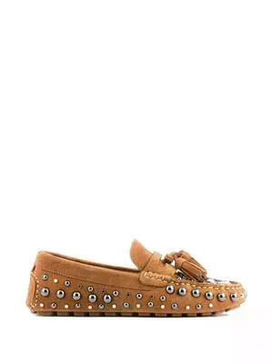 STRATEGIA SHOES Mykonos Embellished Tassel Loafers - Brown