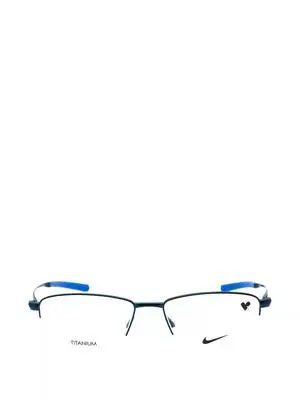 Nike Rectangle-frame Semi-rimless Glasses - Blue