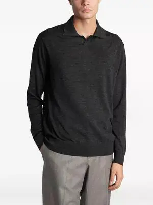 BALLANTYNE Long-sleeve Polo Collar Sweater - Grey