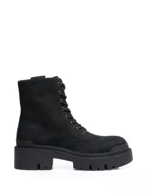 Ash Noah Lace-up Combat Boots - Black