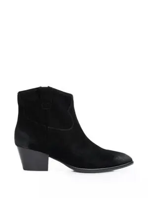 Ash Leopard-print Ankle Boots - Black