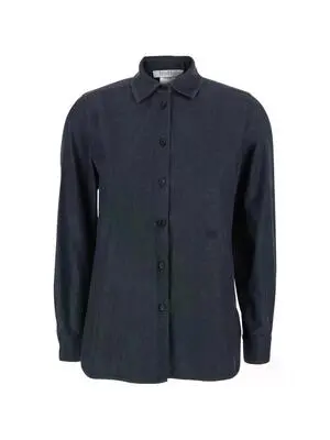 Max Mara Logo-embroidered Denim Shirt