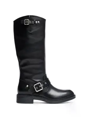 Ash Freesia Buckle-detail Biker Boots - Black