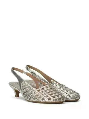 Ash Enji Slingback Heeled Pumps - Silver