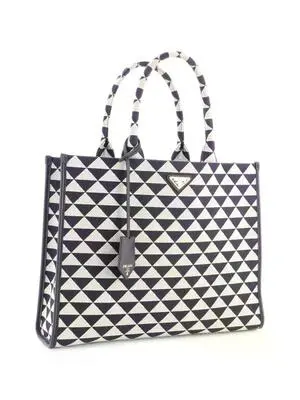 Prada Symbole Shopper Jacquard Large Tote Bag