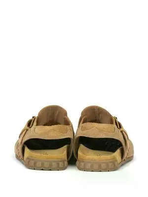Ash Torpedo Suede Flat Mules - Neutrals