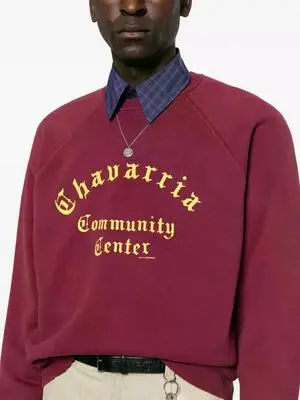 WILLY CHAVARRIA Logo-print Raglan-sleeve Sweater