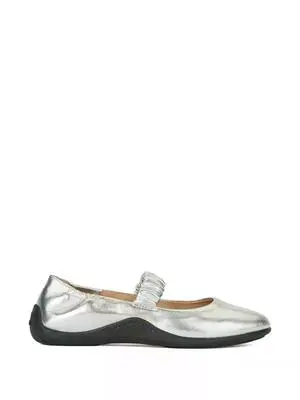 Ash Maya Ruched Ballet Flats - Silver