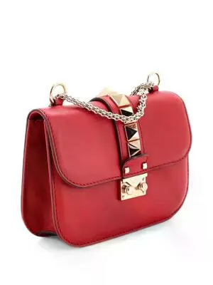 Valentino Garavani Glam Lock Leather Small Shoulder Bag