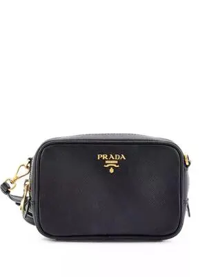 Prada Zip Saffiano Leather Mini Crossbody Bag - Black