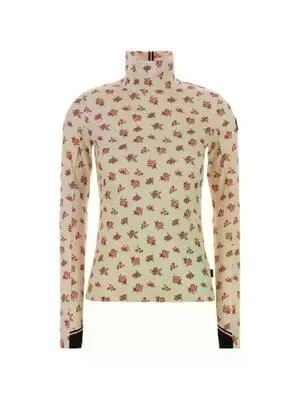Moncler Floral-print High-neck Base Layer - Neutrals