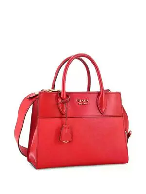Prada Paradigme Tote Saffiano With City Calf Small Satchel - Red