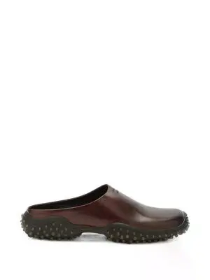 Miu Miu Leather Mules - Brown