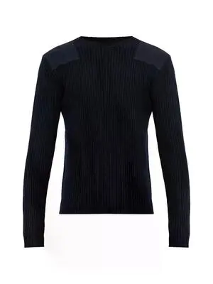 Fendi Ribbed-knit Shoulder-patch Sweater