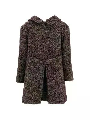 SHUSHU/TONG Herringbone-pattern Buttoned Coat