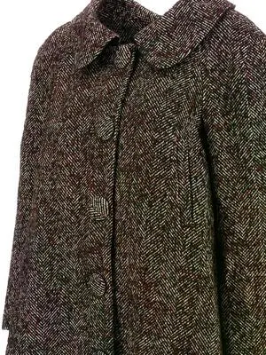 SHUSHU/TONG Herringbone-pattern Buttoned Coat