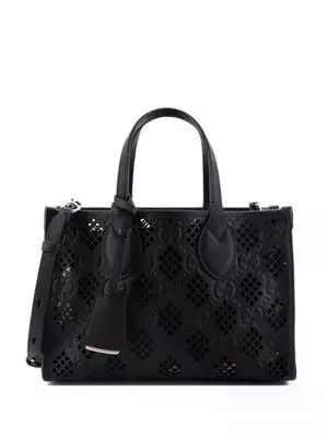 Gucci Convertible Gg Debossed Laser Cut Leather Small Tote Bag