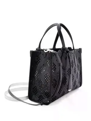Gucci Convertible Gg Debossed Laser Cut Leather Small Tote Bag