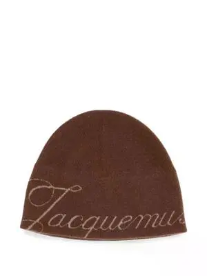 Jacquemus The Atelier Knit Logo Beanie - Brown