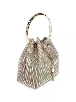 JIMMY CHOO Bon Bon Crystal-embellished Bucket Bag