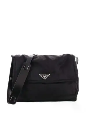 Prada Padded Flap Re-nylon Large Shoulder Bag - Black