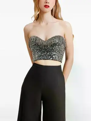 GEMY MAALOUF Beaded Sequin-embellished Top