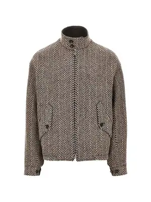 Emporio Armani Wool Blend Blouson Jacket - Multi