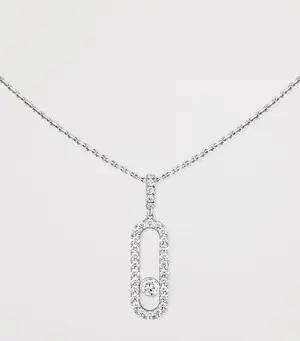 Messika Large Move Uno White Gold And Diamond Pavé Necklace