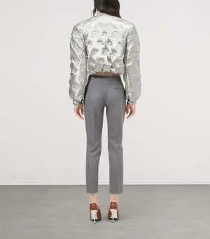Alexander McQueen Satin Embroidered Bomber Jacket