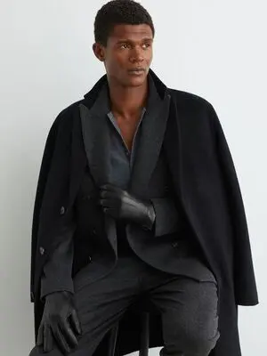 REISS Nappa Leather Gloves - Black