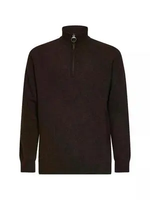 Barbour Holden Tartan-patch Half-zip Sweater - Brown