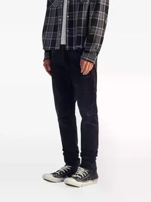 PURPLE BRAND Crystal-embellished Sharkbite-hem Jeans