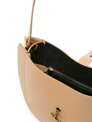 MINOBOSSI Half-moon Leather Shoulder Bag - Neutrals