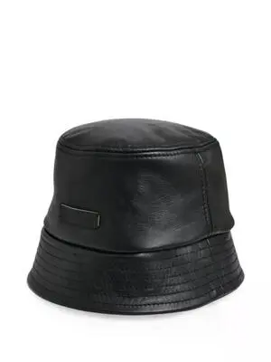 BREATH Logo-plaque Leather Bucket Hat