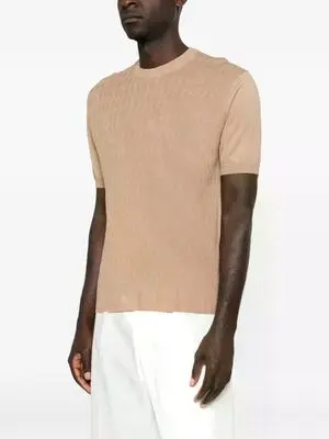 Canali Textured-knit Short-sleeves T-shirt