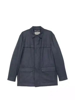 Canali Wool Zip-up Jacket - Blue