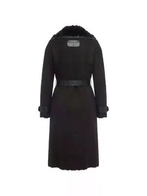 Patrizia Pepe Belted Faux-shearling Coat