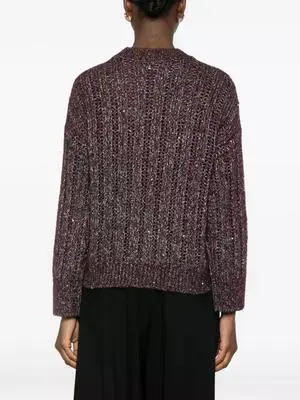 Peserico Sequin-embellished Open-knit Sweater