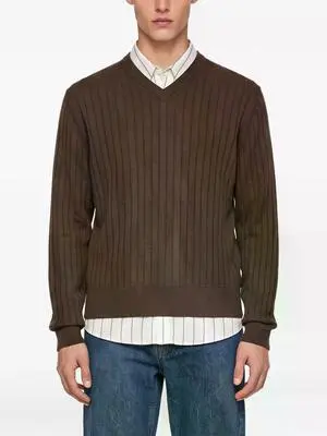 ANOTHER ASPECT Ribbed-knit V-neck Sweater