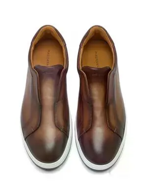 Magnanni Burnished-leather Sneakers