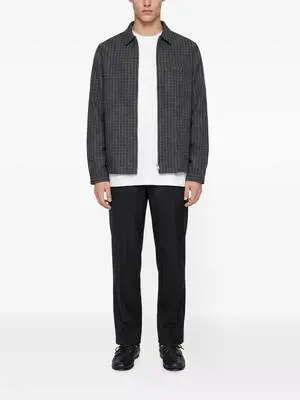 ANOTHER ASPECT Check-pattern Zip-up Overshirt - Grey
