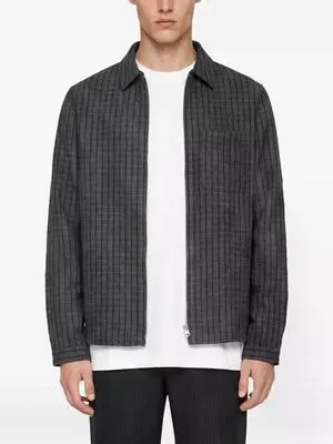 ANOTHER ASPECT Check-pattern Zip-up Overshirt