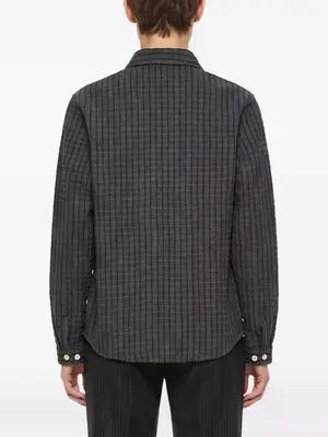 ANOTHER ASPECT Check-pattern Zip-up Overshirt