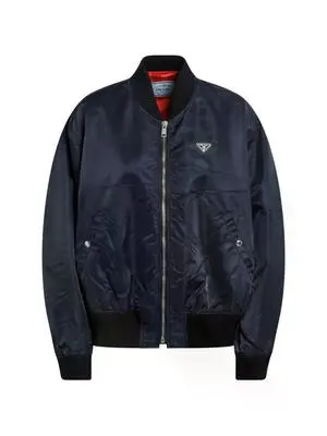 Prada Logo-plaque Bomber Jacket - Blue